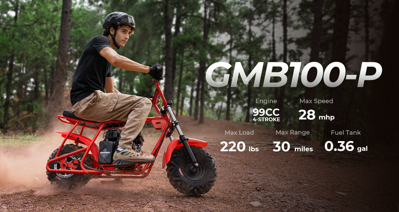 FRP Gas Powered 99CC 4-stroke Mini Bike GMB100P – FRP Official Site